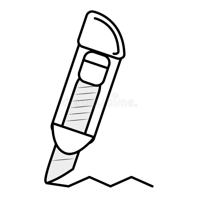 Cutter tool school outline stock vector. Illustration of isolated ...