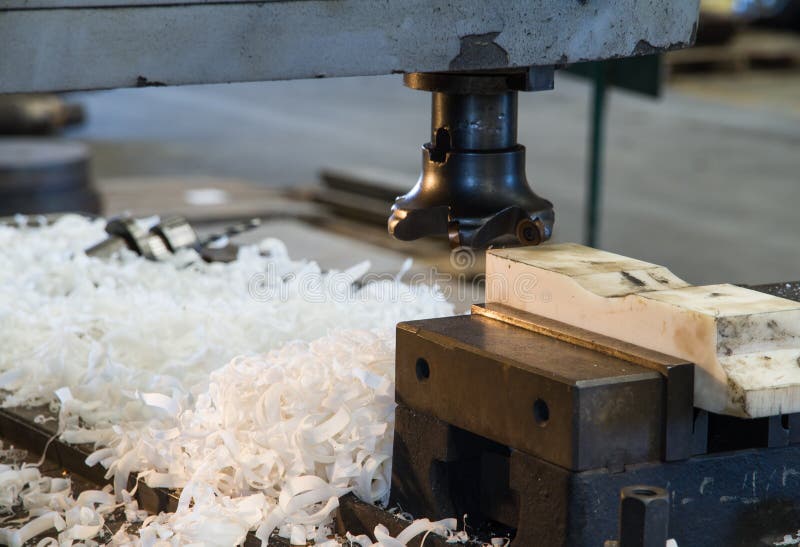 CNC Milling Machine with Scrap Stock Image - Image of engineering ...