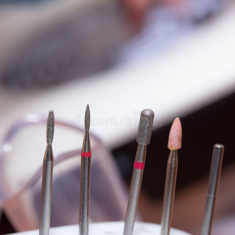 Cutters Set for Milling Machine for Manicure Close-up Stock Photo ...