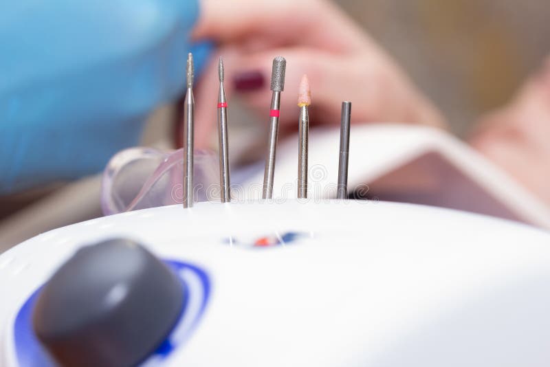 Cutters Set for Milling Machine for Manicure Close-up Stock Image ...