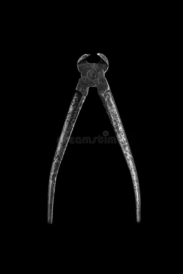 Cutters in Worn Condition on a Black Background Stock Photo - Image of ...