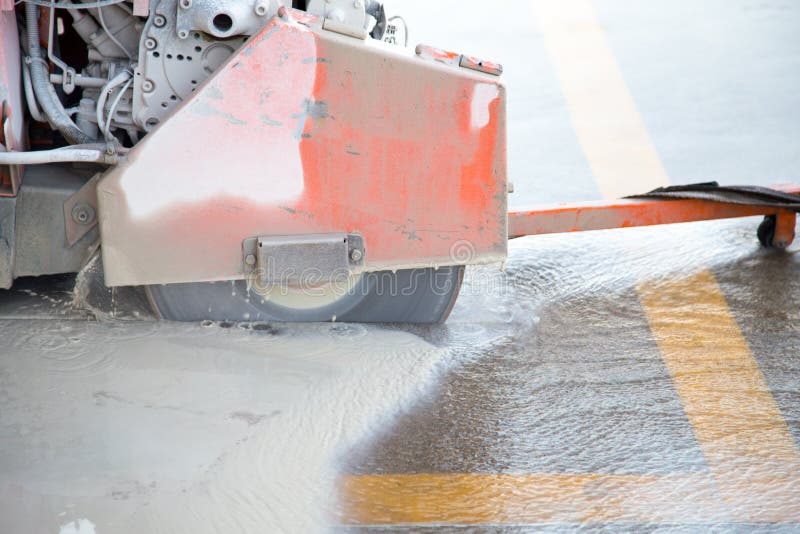 Cutting asphalt stock image. Image of floor, road, machine - 32551257