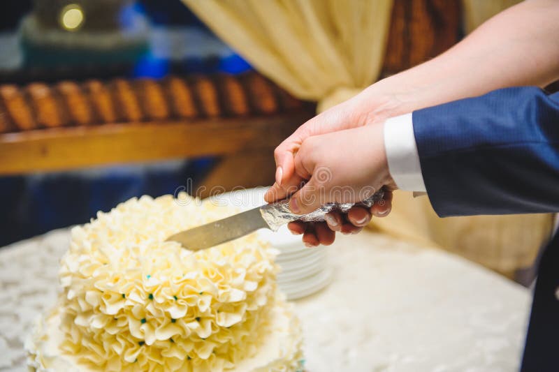 Cutting Beautiful Cake stock photo. Image of outdoors - 63201580