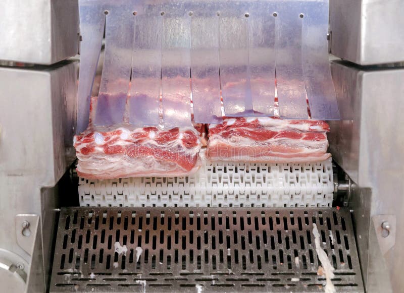 Cutting Beef at a Meat Factory Stock Image - Image of fresh, employees ...