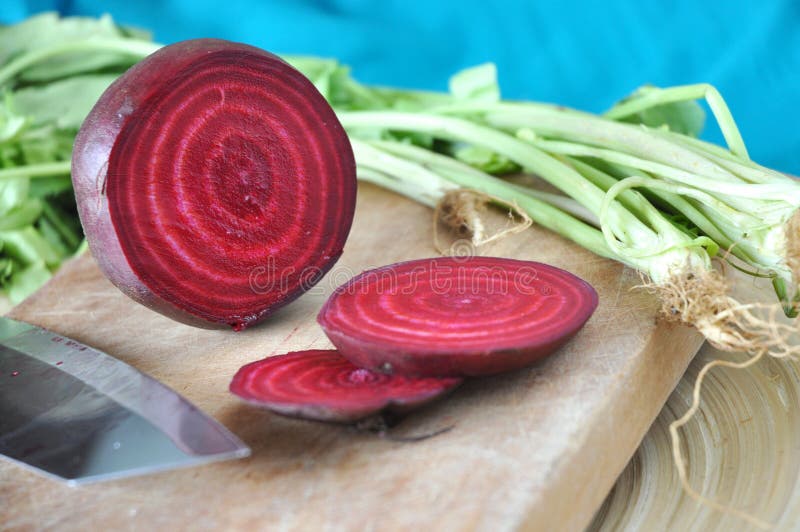 Beetroot Cutting on Wooden Board Stock Image - Image of taproot, root ...