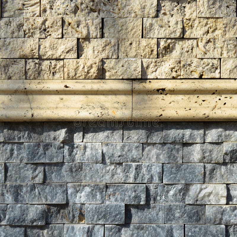 Cutting Beige Brown Marble Wall, Lined Up Stock Photo - Image of ...