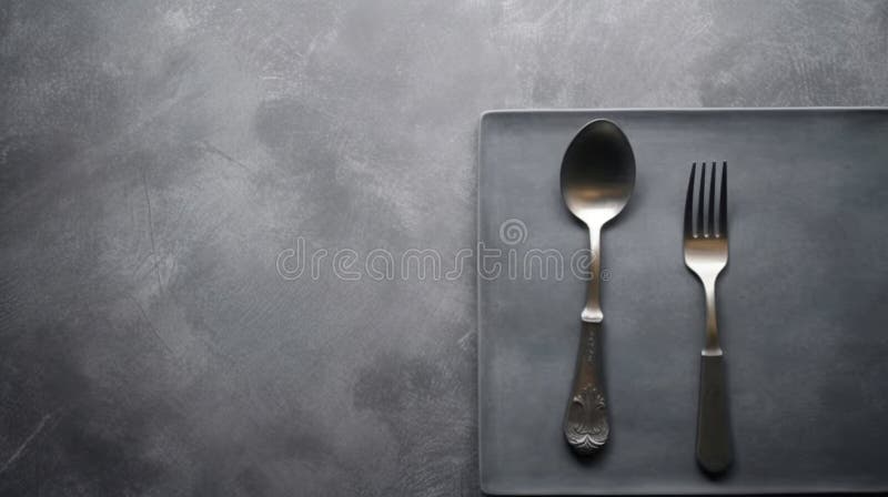 Cutting Board with Cutlery, Fork and Knife AI Generated Image Stock ...