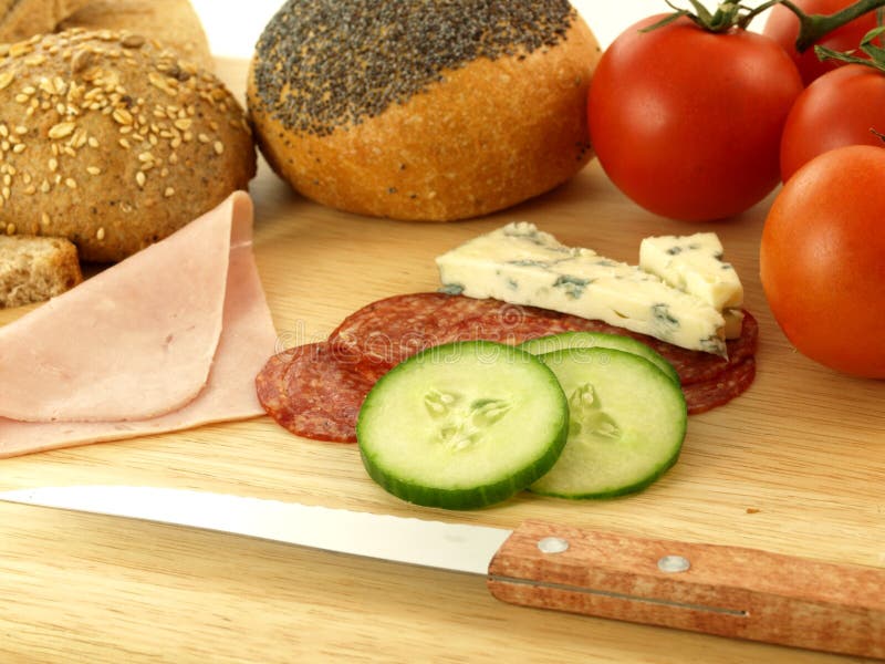 Cutting Board with Food, Close-up Stock Image - Image of seed, cucumber ...