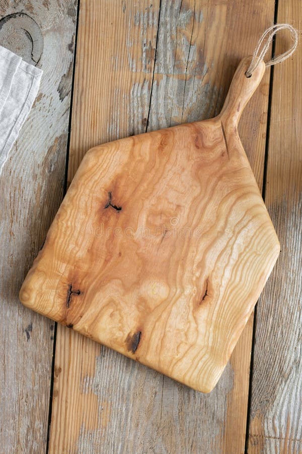 Cutting Board Handmade Wooden Kitchen Table Top View Stock Photo ...