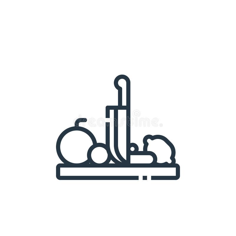 Cutting Board Icon Vector from Cooking Concept. Thin Line Illustration ...