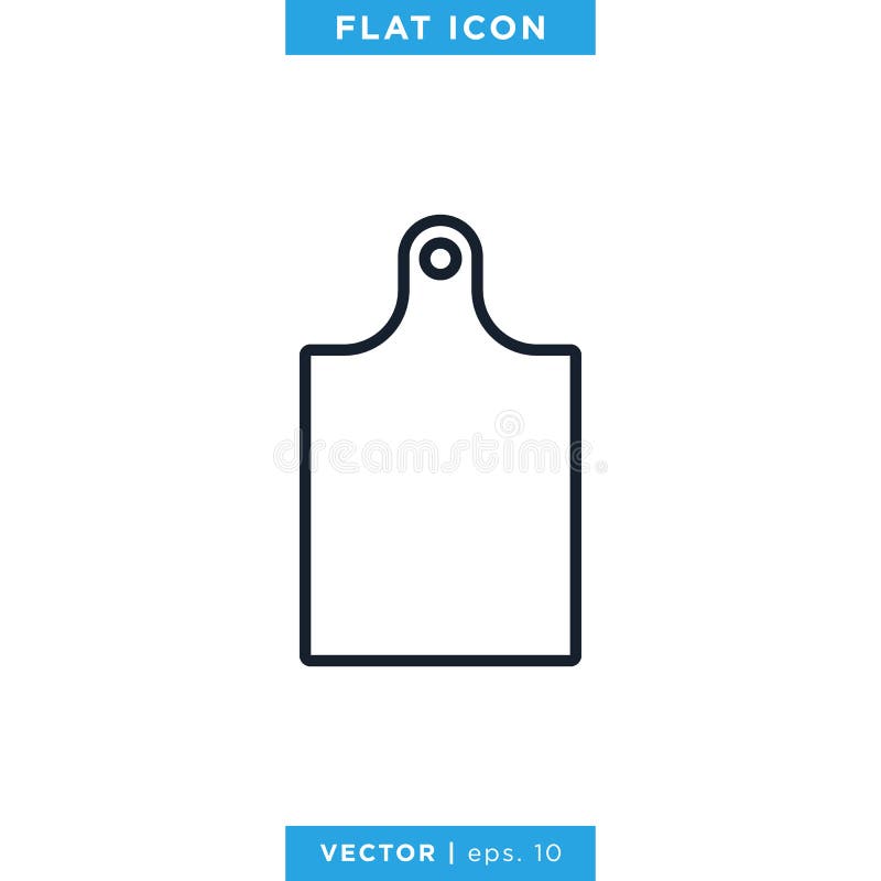 Cutting Board Icon Vector Design Template. Editable Stroke Stock Vector ...