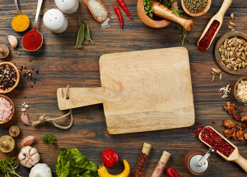 Cutting Board and Ingredients Stock Image - Image of pepper, ingredient ...