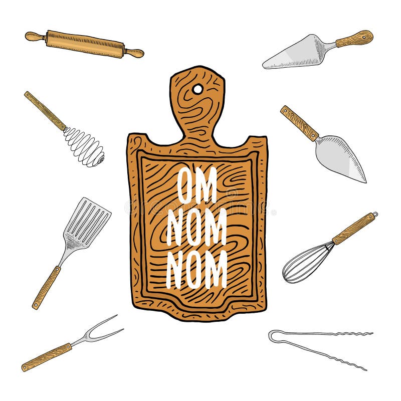 Cutting Board or Kitchen, Cooking Stuff for Menu Decoration. Baking ...