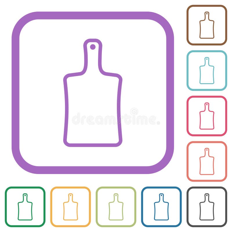Cutting Board Outline Simple Icons Stock Vector - Illustration of ...