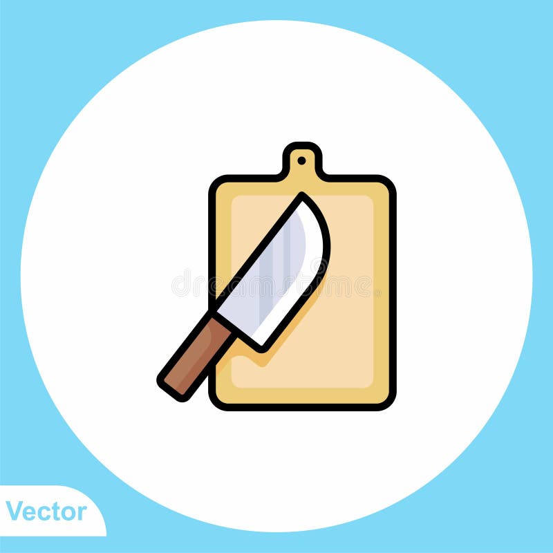 Cutting Board Vector Icon Sign Symbol Stock Vector - Illustration of ...