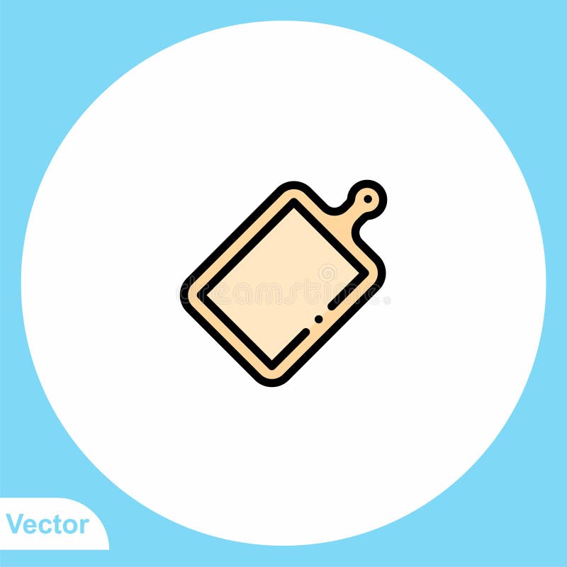Cutting Board Vector Icon Sign Symbol Stock Vector - Illustration of ...