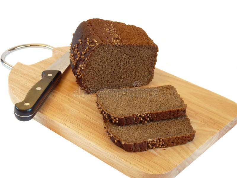 Cutting bread stock photo. Image of board, boiled, isolation - 16837494