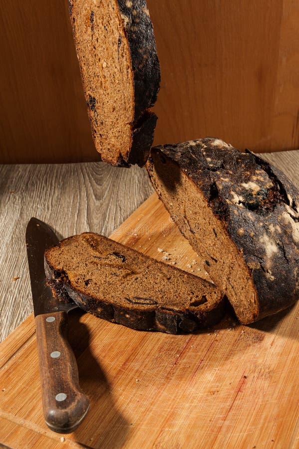 Cutting Bread on a Cutting Board Stock Image - Image of food, breakfast ...