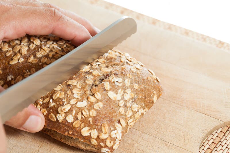 Cutting bread stock photo. Image of macro, diet, food - 32670090