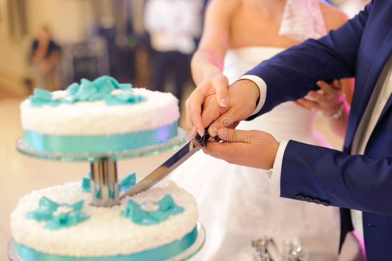 Cutting cake together stock image. Image of evening, married - 35697173