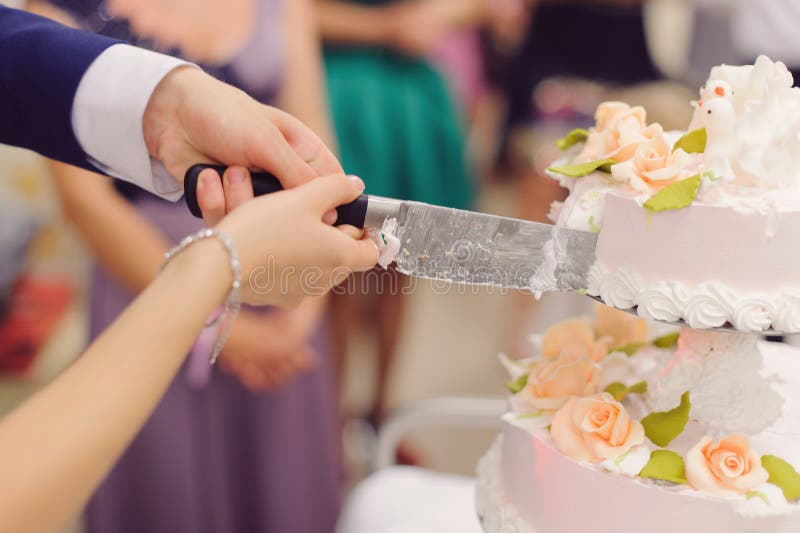 Cutting Cake Together stock image. Image of arrangement - 42352985
