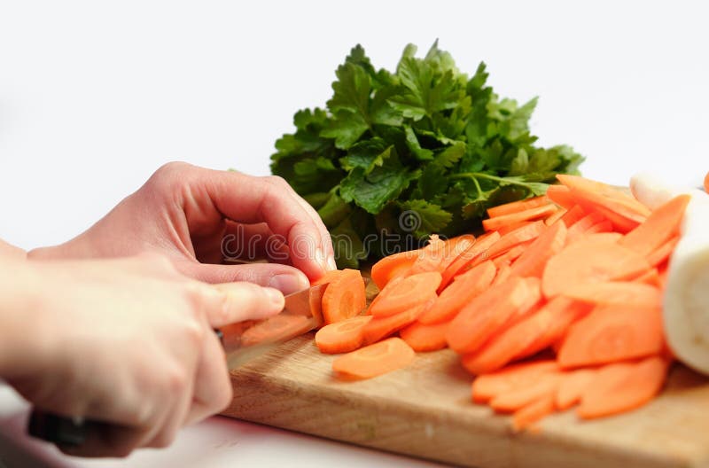 Cutting carrot stock image. Image of board, kitchen, cook - 5175801