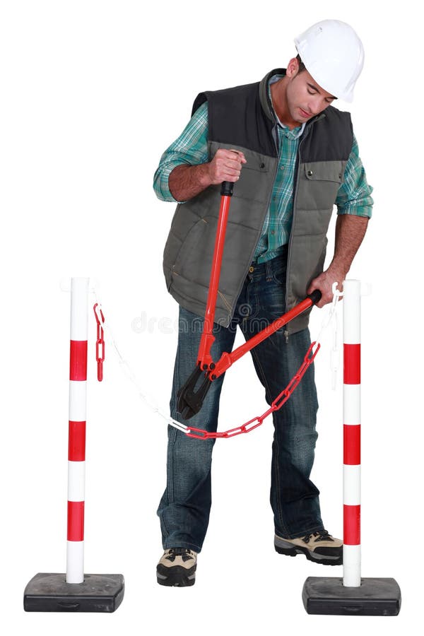 Cutting the chain stock photo. Image of serviceman, construction - 28196152