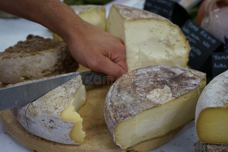 Cutting a Cheese Shape stock photo. Image of delicious - 241573514