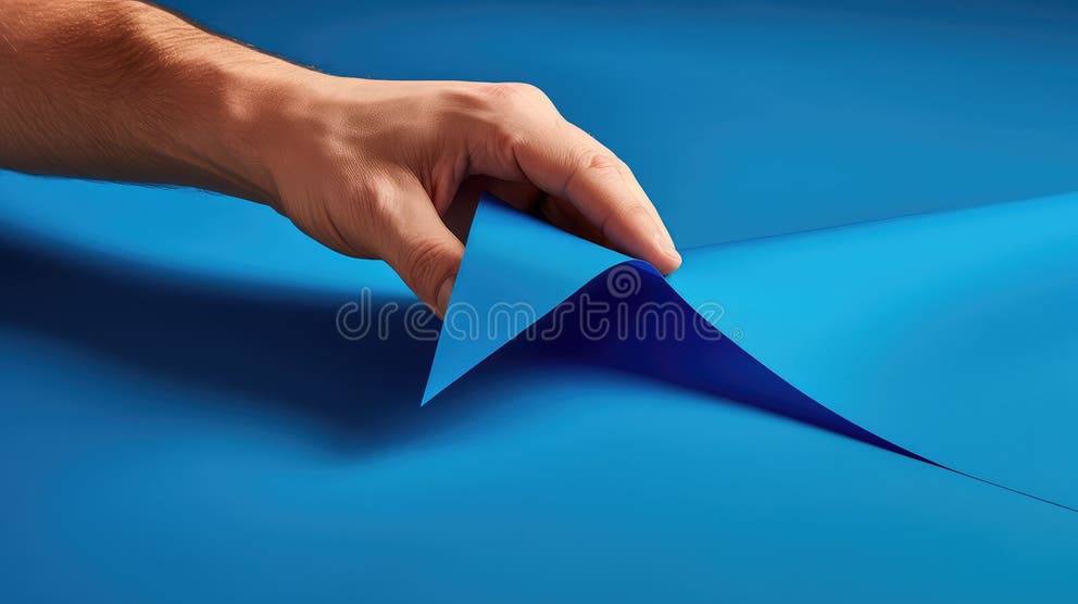 Cutting Construction Paper Blue Stock Illustration - Illustration of ...
