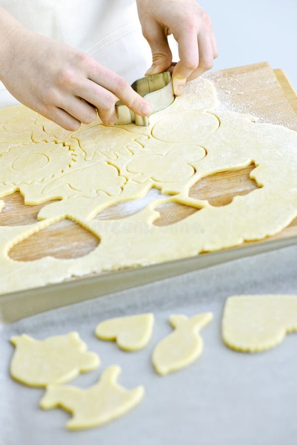 Cutting cookies from dough stock image. Image of making - 13137411