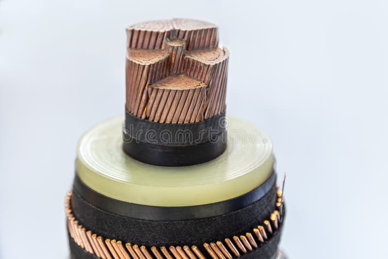 Cutting of Copper Stranded Wire for Various Purposes in Industry Stock ...