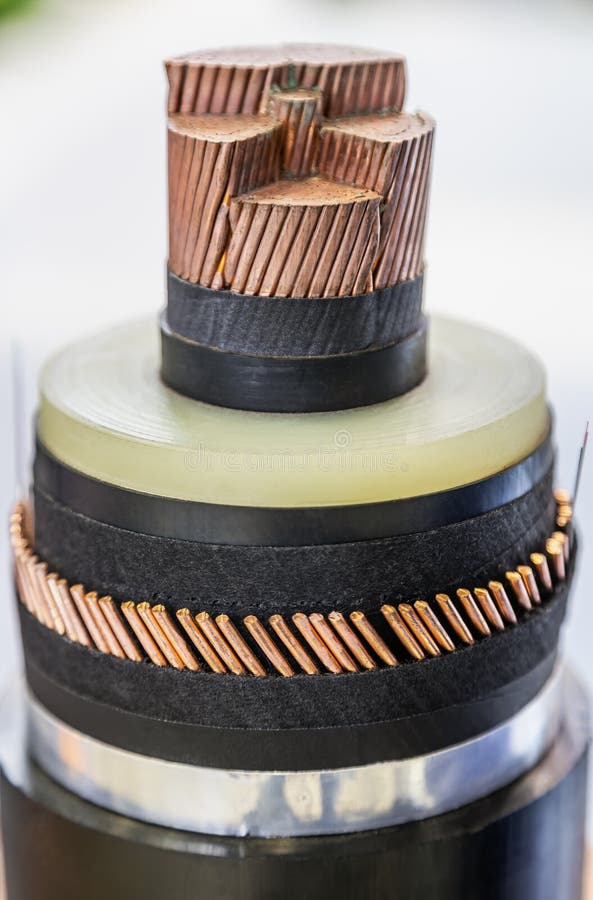 Cutting of Copper Stranded Wire for Various Purposes in Industry Stock ...