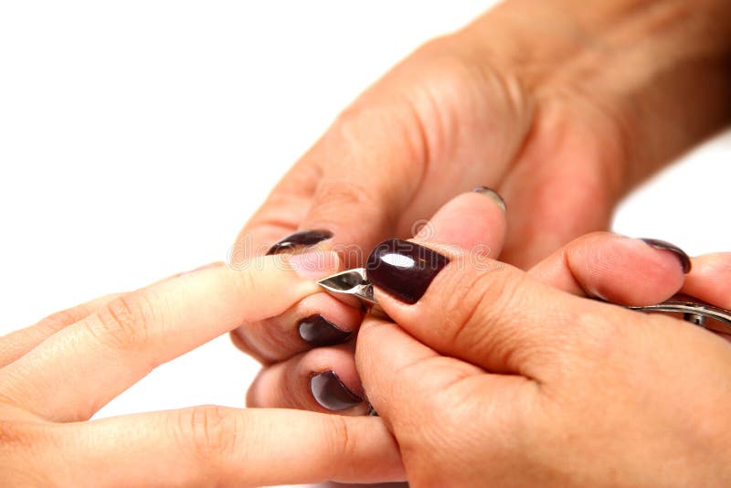 Cutting the Cuticle with Cutter Stock Image - Image of decoration ...