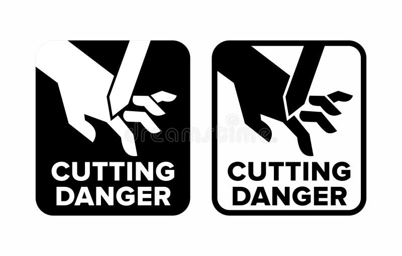 Cutting Danger Vector Information Sign Stock Vector - Illustration of ...