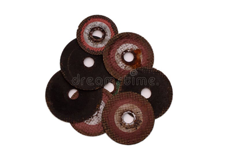 Cutting Discs on Metal Isolated on White Background Stock Image - Image ...