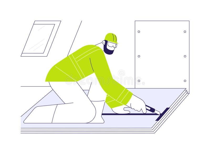 Cutting Drywall Abstract Concept Vector Illustration. Stock ...