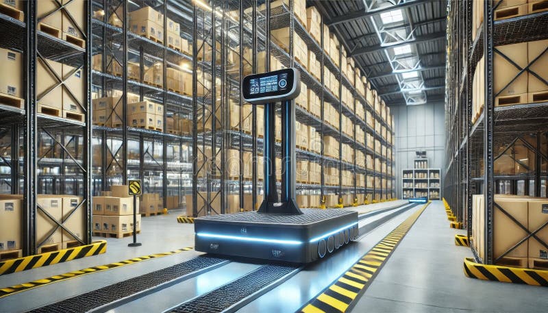 AI-Powered Automated Warehouse with Robotic Logistics System Stock ...