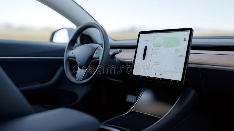 Cutting-edge Car Interior Featuring Advanced Navigation System and ...