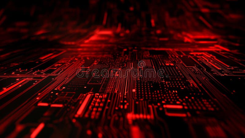 A Cutting-edge Circuit Board Design with Vibrant Neon Lights and ...