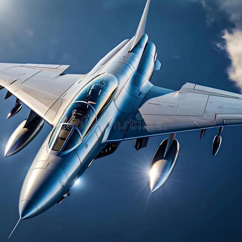 Futuristic Combat Aircraft stock illustration. Illustration of sleek ...