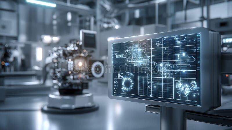 Futuristic Control Room Interface Displaying Grid of Data Advanced ...