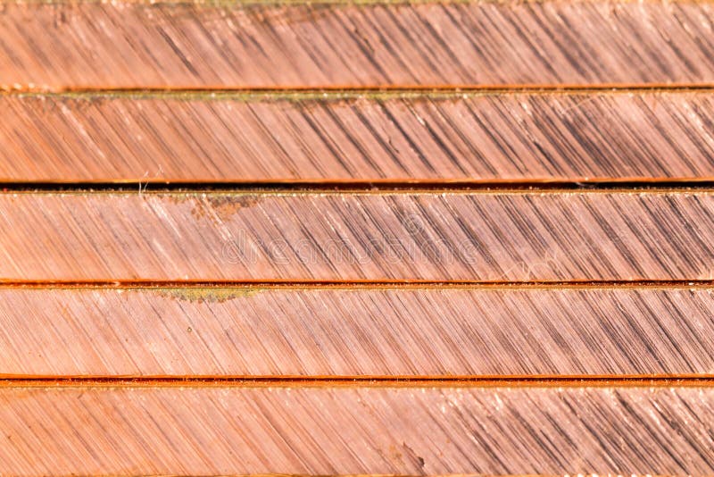 Cutting edge of copper bar stock photo. Image of overlap - 27633156