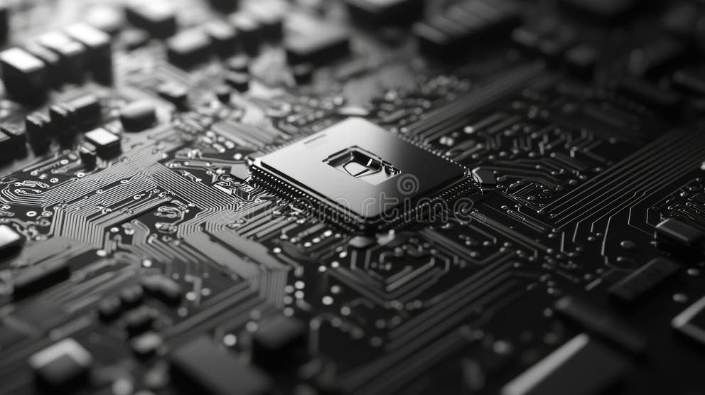 Cutting Edge CPU Circuit stock illustration. Illustration of processing ...