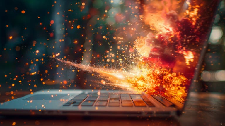 Cutting Edge Creative Technology Color Digital Data Explosion Burst in ...