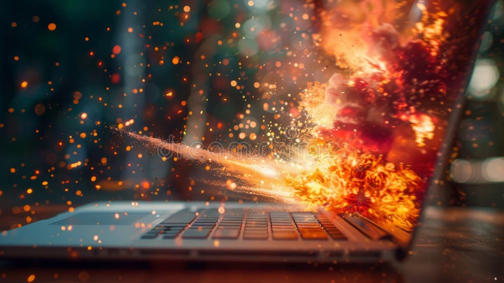 Cutting Edge Creative Technology Color Digital Data Explosion Burst in ...