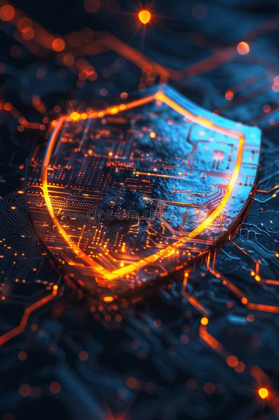 Cutting-edge Cyber Security Concept with Glowing Virtual Shield ...