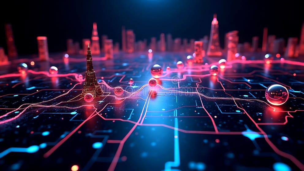 Futuristic High-Contrast 3D Graph Visualizer with Glowing Data Nodes ...