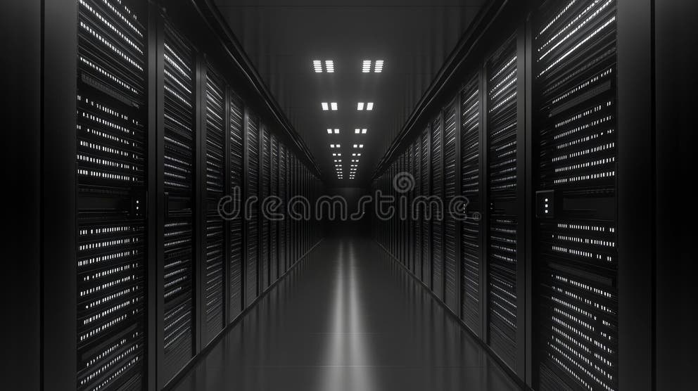 Cutting-edge Data Center with Advanced Server Racks and High-Tech ...