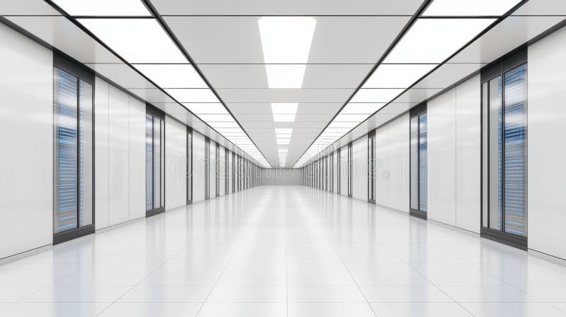 A Cutting-edge Data Center Featuring a Modern Design and a Glowing ...