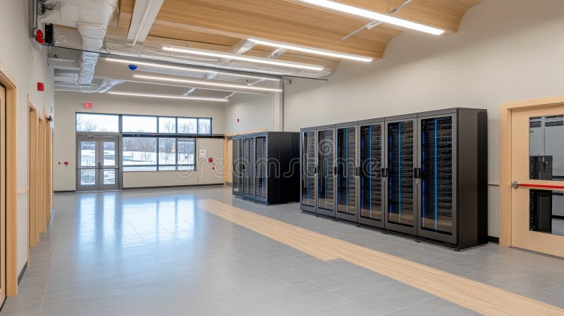 A Cutting-edge Data Center Featuring Rows of Servers Illuminated by ...